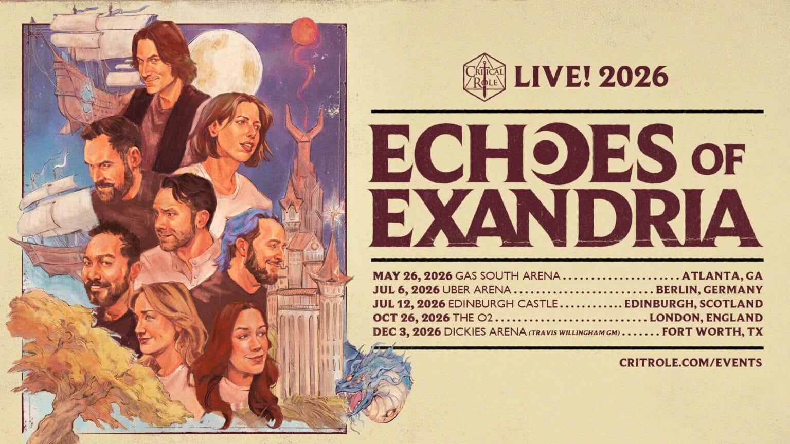 OUR 2026 LIVE SHOW TOUR: ECHOES OF EXANDRIA | Critical Role